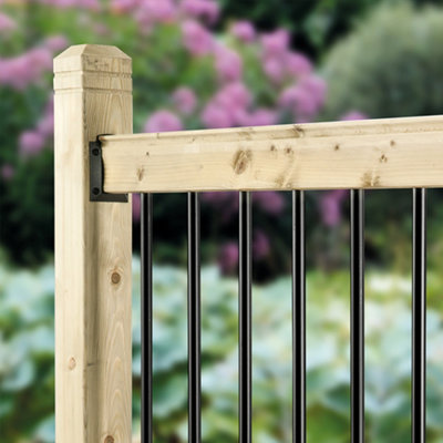 Metal Deck Black Iron Traditional Decking Balustrade Kit Add On Kit (W ...