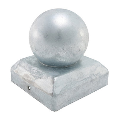 METAL FENCE POST BALL CAP GALVANISED - 100MM FINIAL - DECORATIVE DURABLE
