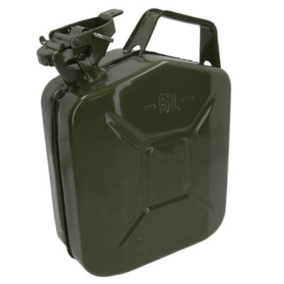 Metal Fuel Jerry Gerry Can Petrol Diesel Liquid Tank Army Green 5L ...
