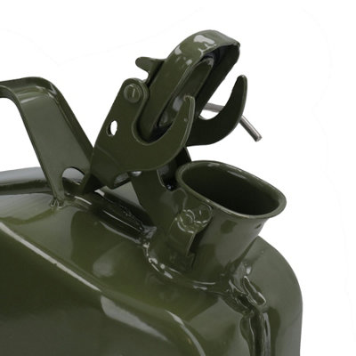 Metal Fuel Jerry Gerry Can Petrol Diesel Liquid Tank Army Green 5L ...