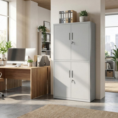 Metal Garage Storage Cabinet, Multipurpose Office File Cabinet with 4 ...