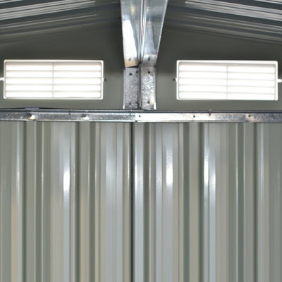 Metal Garden Apex Roof Lockable Door Furniture Storage Tool Shed with ...