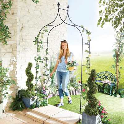 Metal Garden Arch - Supports Climbing Plants Like Roses & Vines - Add ...