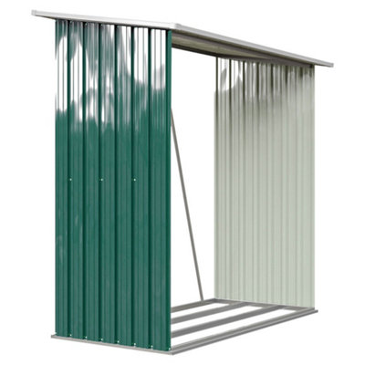 Metal Garden Log Store Outdoor Firewood Storage Rack,W 164 cm x D 83 cm ...