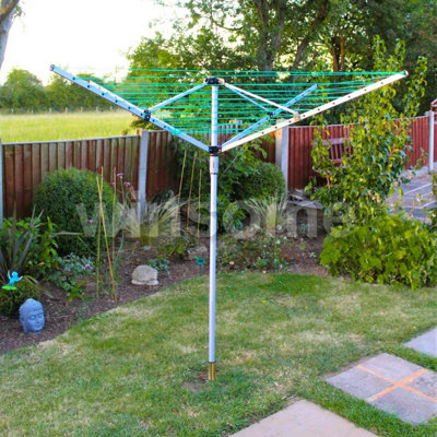 Metal Ground Spike Heavy Duty Soil Rotary Airer Parasol Washing Line ...