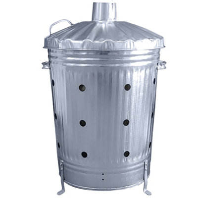 Metal Incinerator Bin Fast Burner Steel Incin - 90L
