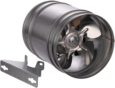 Metal Inline Extractor Fan 160mm / 6.30" with Fitting Bracket