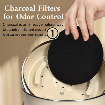Metal Kitchen Food Waste Compost Caddy with Charcoal Filter and Lid ...