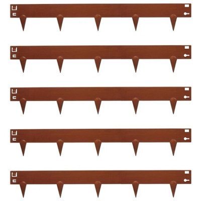 Metal Lawn Edging 8cm - 5 meter pack - Brown