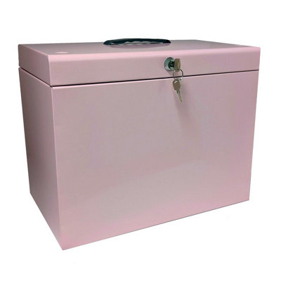 Metal Lockable A4 File Box with 5 Suspension Files - Store & Organise ...