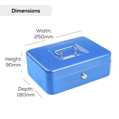 Metal Lockable Cash Box with 2 Keys