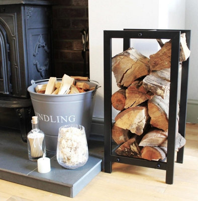 Metal Log Storage Modern Firewood Holder Heating Fires Stoves ...