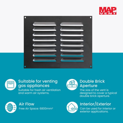 Metal Louvre Air Vent Cover, Suitable for Venting Gas Appliances ...