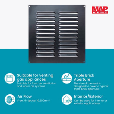 Metal Louvre Air Vent Cover, Suitable for Venting Gas Appliances ...