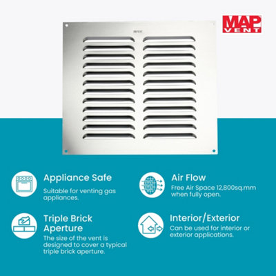 Metal Louvre Air Vent Cover, Suitable for Venting Gas Appliances ...