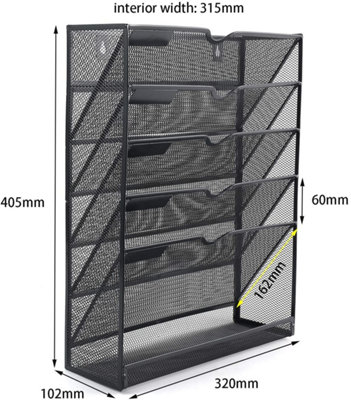 Metal Mesh Wall Mounted File Organiser