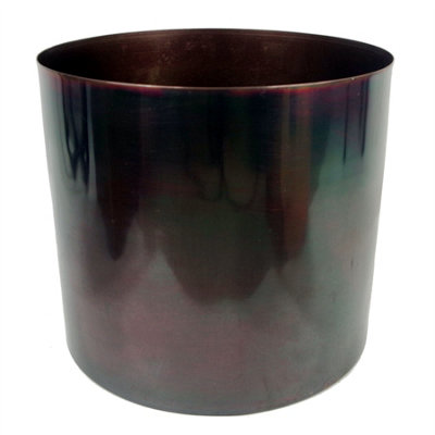 Metal Planter Plant Pot Iridescent Rainbow Finish 20 x 18cm Botanik
