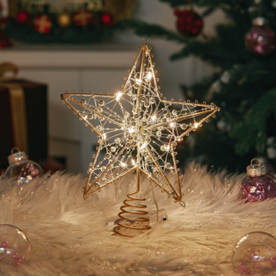 Lit star tree topper store