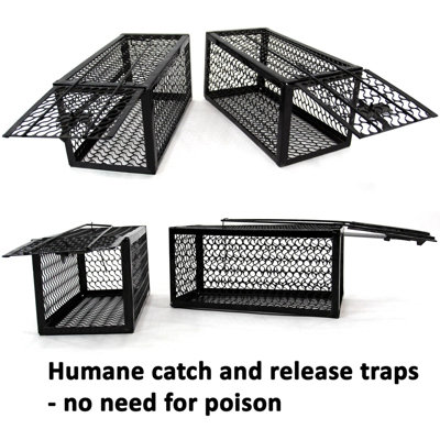 Metal Rat Mouse Trap Humane Live Bait Vermin Rodent Cage 2pcs Traps ...