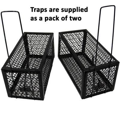 Metal Rat Mouse Trap Humane Live Bait Vermin Rodent Cage 2pcs Traps ...