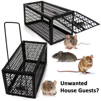 Metal Rat Mouse Trap Humane Live Bait Vermin Rodent Cage 2pcs Traps ...