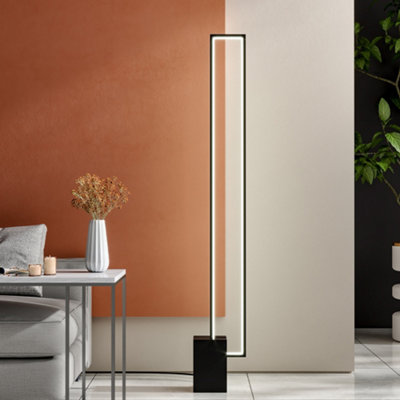 Metal Rectangular LED Floor Lamp Floor Light with Black Base Height 129CM