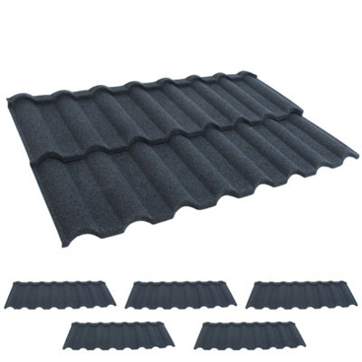 Metal Roof Shingles - Pack of 5 Pcs Covers 2.37m², Galvanized Zinc ...