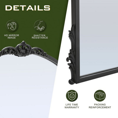Metal Shatter Proof Glass Full Length Framed Mirror W 540 x H 1630 mm