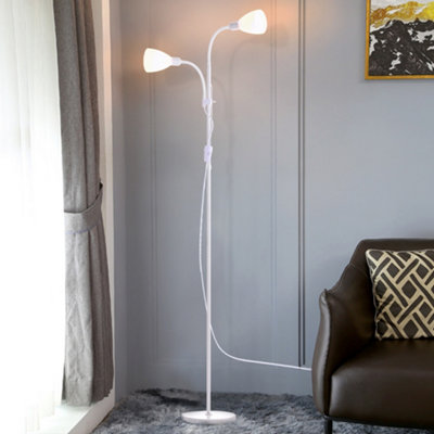 Metal Tube Double Head Tall Standing Light | DIY at B&Q