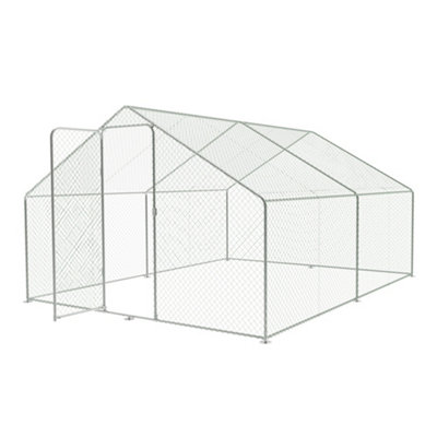 Metal Walk-in Chicken Coop Run with PE Tarpaulin