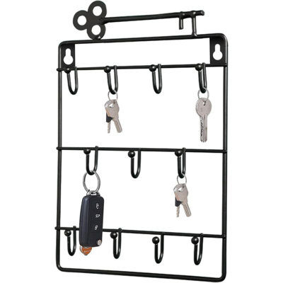 Metal Wall Key Holder, With 11 Functional Key Rack Hooks, Home ...