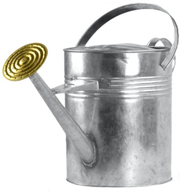 Metal Watering Can with Brass Rose 2 Gallon Steel Watering Can