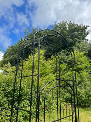 Metal Windsor Garden Arch with Gate and Fixing Pegs