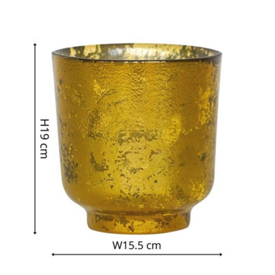 Metallic Gold Glass Holder H19Cm W15.5Cm | DIY at B&Q
