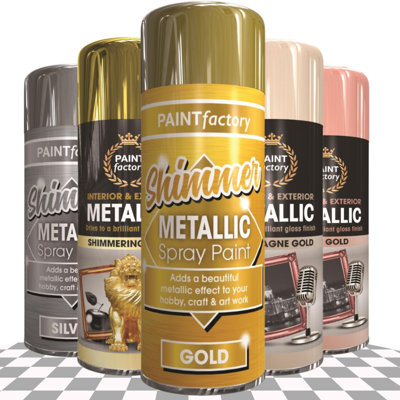 Metallic Gold Paint 200ml Brilliant Gloss Shimmer Finish for Metal Wood ...