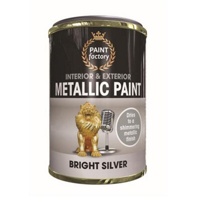 Metallic Silver Paint 300ML (Tin) - Pack of 2 | DIY at B&Q