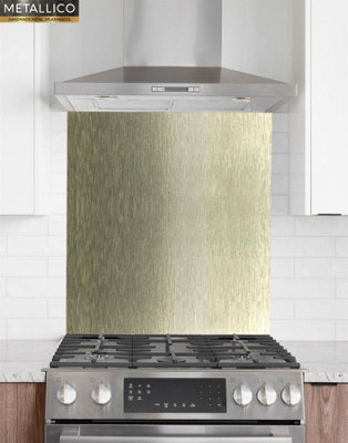 Metallico Aluminium Kitchen Splashback Brushed Bronze (W) 900mm x (L ...