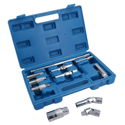 Metric 3/8in Drive Glow Plug + Accessory Set Sensor Sockets Spark Plugs ...