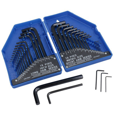 Metric and Imperial SAE AF Allen Hex Keys 0.7mm-10mm 30pc | DIY at B&Q