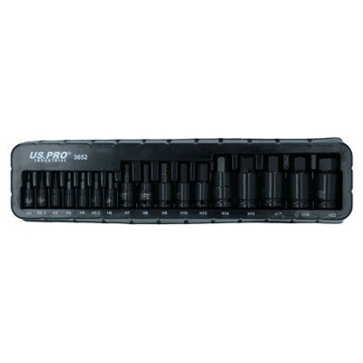 Metric Impact Allen Hex Key Shallow Sockets 2mm-22mm 17pc Mixed Drive