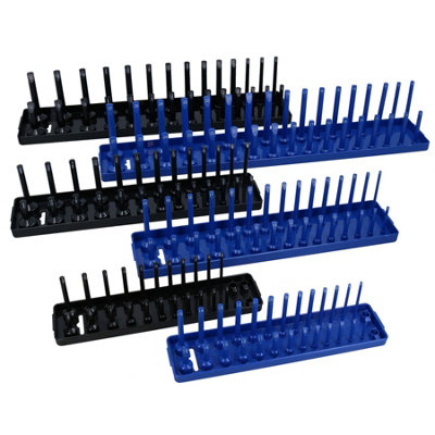 Metric Imperial Socket Tray Rack Holder Shallow + Deep Sockets 1/4" 3/8 ...