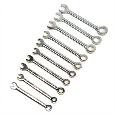 Metric Mini Stubby Spanners / Combination Spanner 4mm - 11mm 10pc Set ...