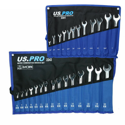 Metric MM and Imperial AF Combination Spanner Wrench Set