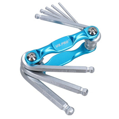 Metric MM Folding Ball Ended Allen Hex Key Set 2.5mm - 8mm 8pc Pocket Size