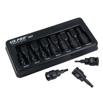 Metric MM Impact Impacted Hex Bit Allen Key Sockets 4mm-10mm 7pc Set ...