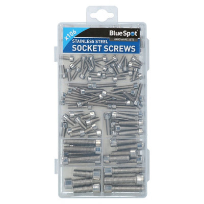 Metric Stainless Steel Allen Hex Cap Bolt Set Screw M4 - M10 106pc ...