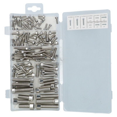 Metric Stainless Steel Allen Hex Cap Bolt Set Screw M4 - M10 106pc ...