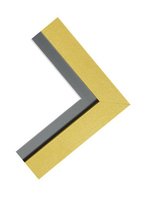 Metro Gold Frame with Dark Grey Mount for Image Size 4 x 3 Inch