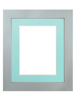 Metro Light Grey Frame with Blue Mount for Image Size A5 | DIY at B&Q