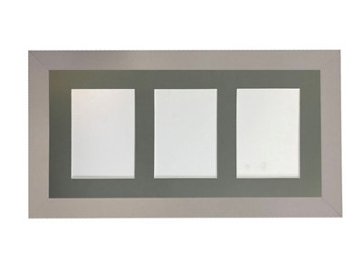 Metro Light Grey Frame with Dark Grey Mount for 3 Image Sizes 7 x 5 ...